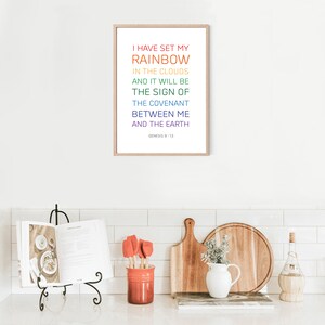 Bible Verse Wall Art, Genesis 9:13, I Have Set My Rainbow, Bible Verse ...
