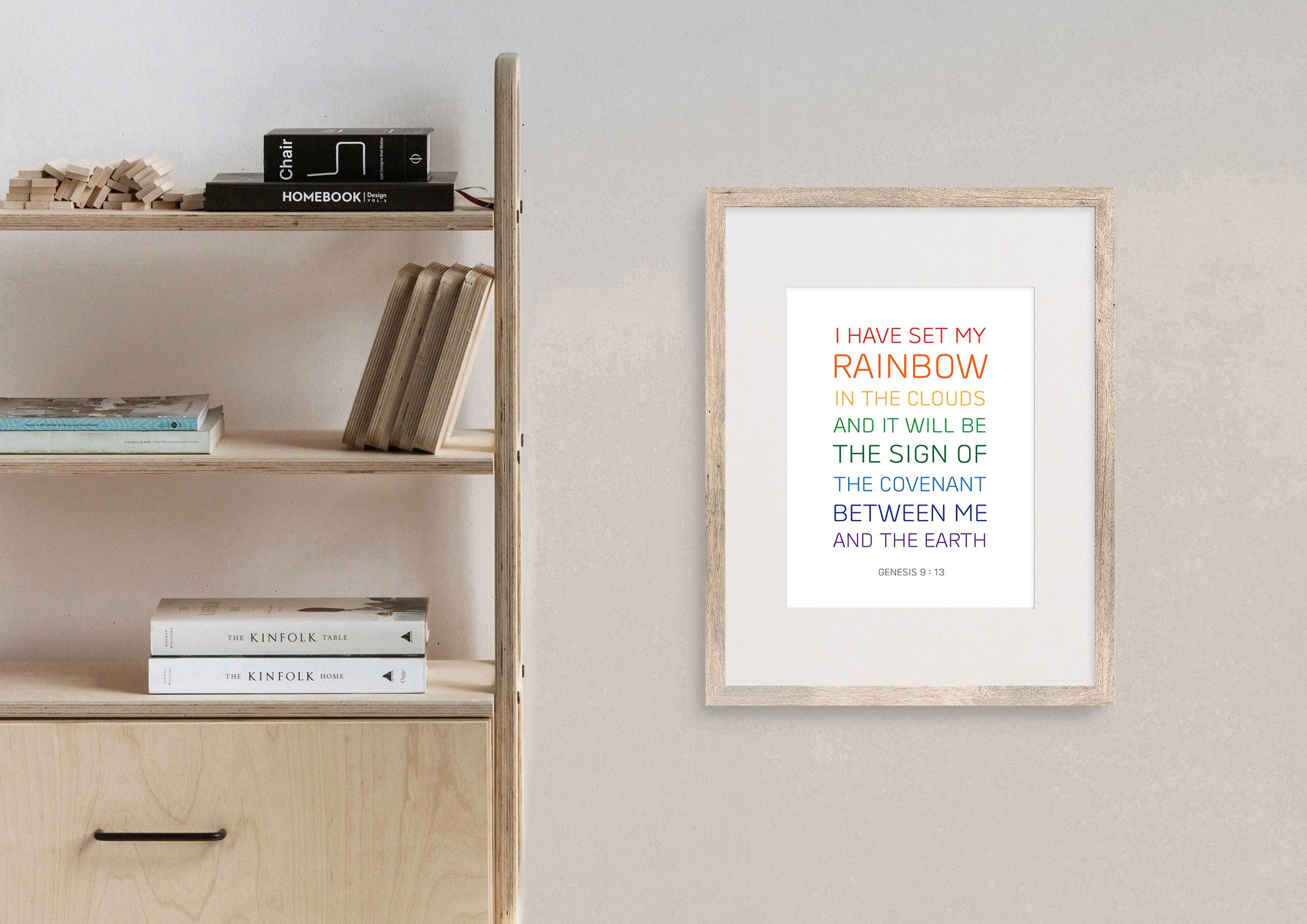 Bible Verse Wall Art, Genesis 9:13, I Have Set My Rainbow, Bible Verse ...