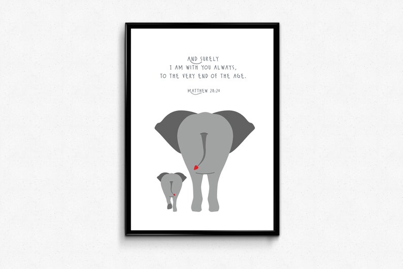 Kids Bible Verse Wall Art, Matthew 28:20, Kids Room Art, Kids Room ...