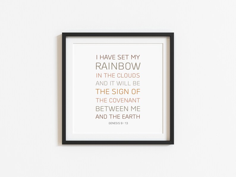 Bible Verse Wall Art Genesis 9:13 I Have Set My Rainbow - Etsy