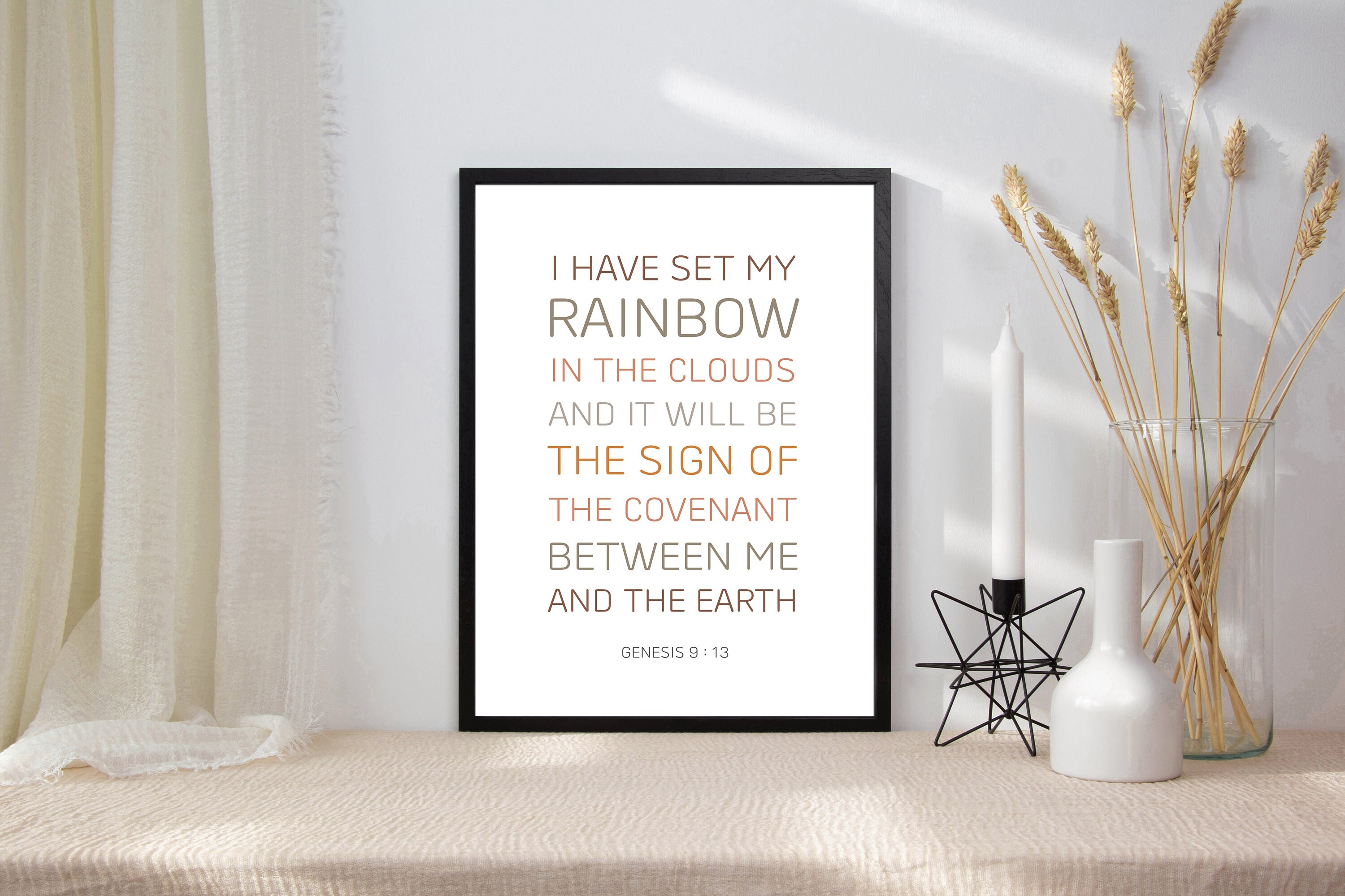 Bible Verse Wall Art Genesis 9:13 I Have Set My Rainbow - Etsy