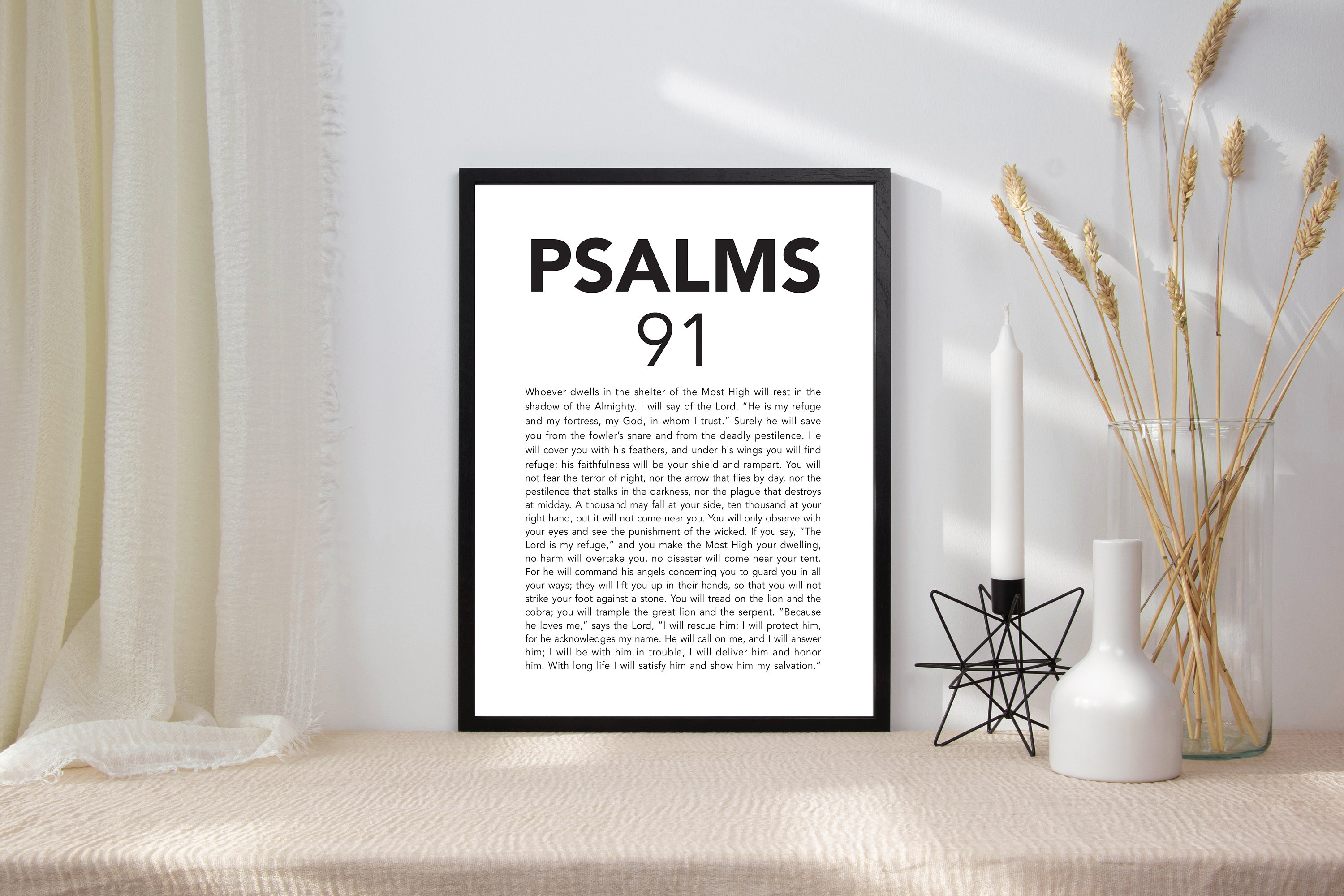 Bible Verse Wall Art Psalms 91 Christian Printable Wall Art - Etsy