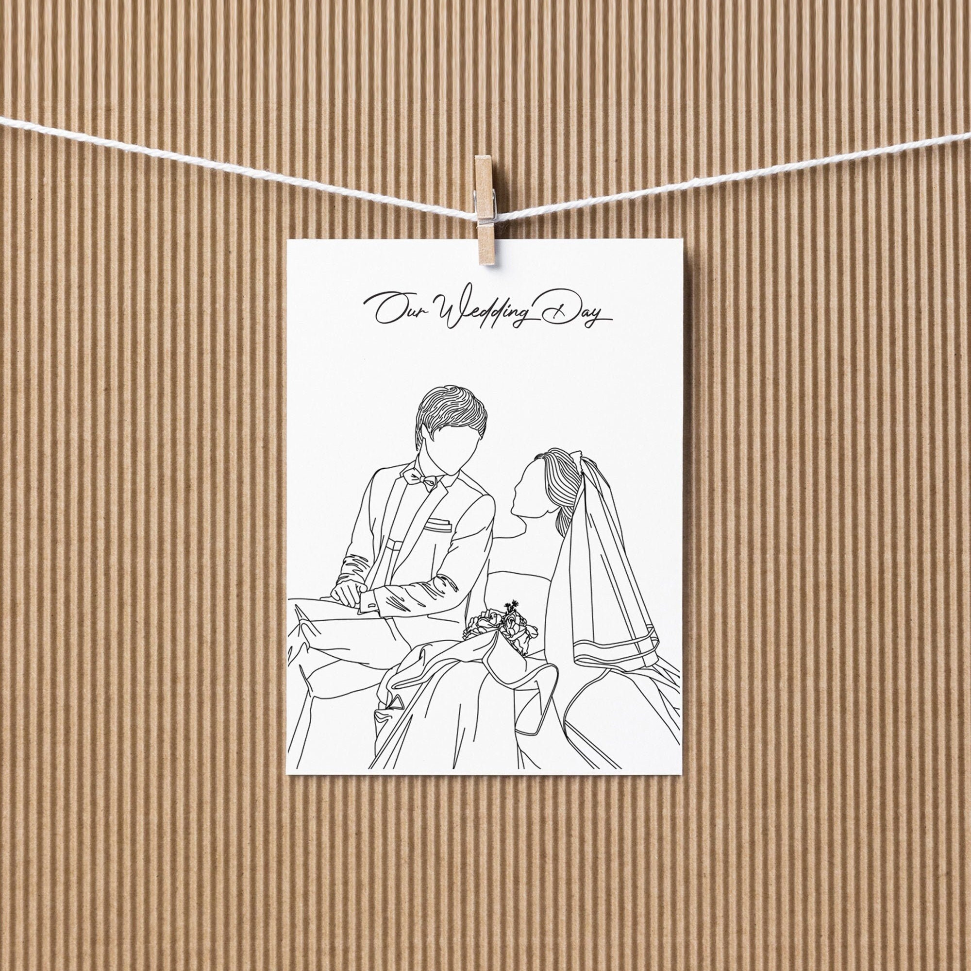 Custom Line Drawing From Couple Photo Custom Line Art Custom - Etsy
