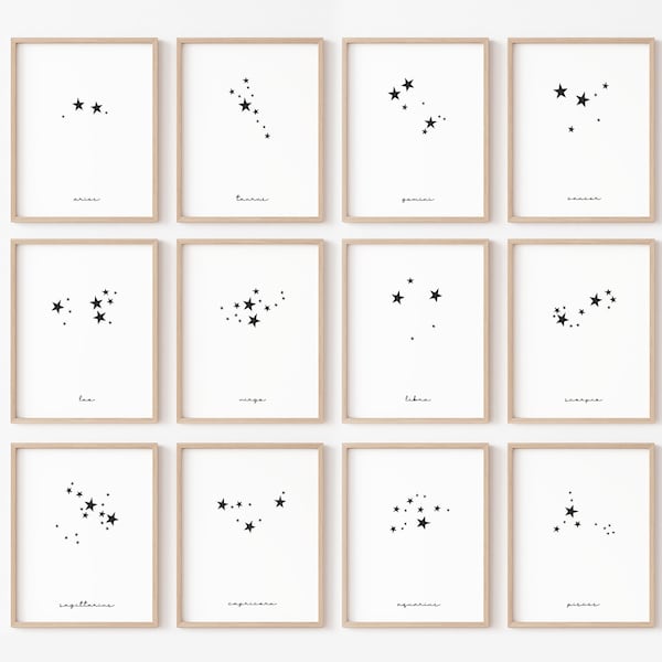 Zodiac Constellation Art Prints - Etsy