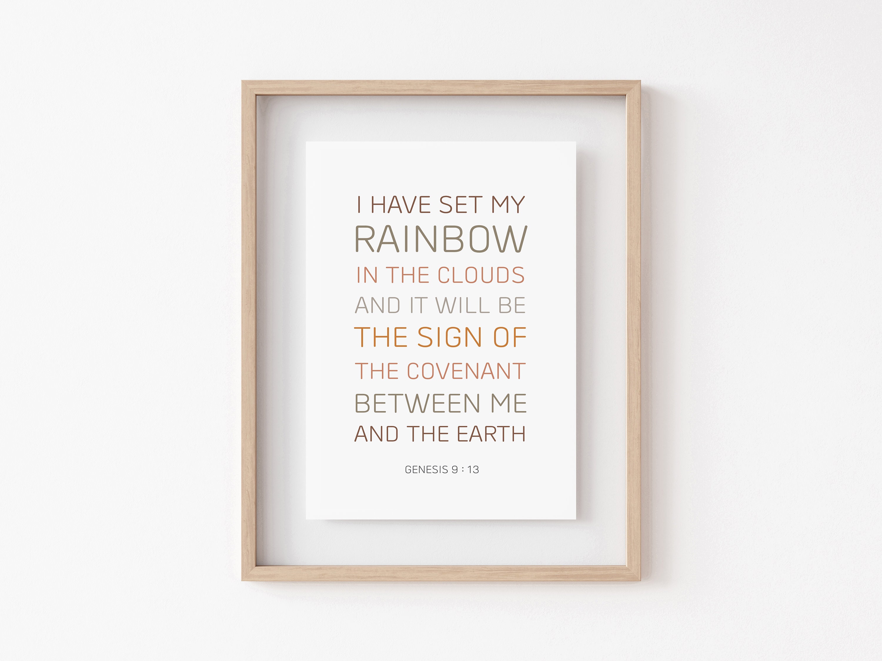 Bible Verse Wall Art Genesis 9:13 I Have Set My Rainbow - Etsy