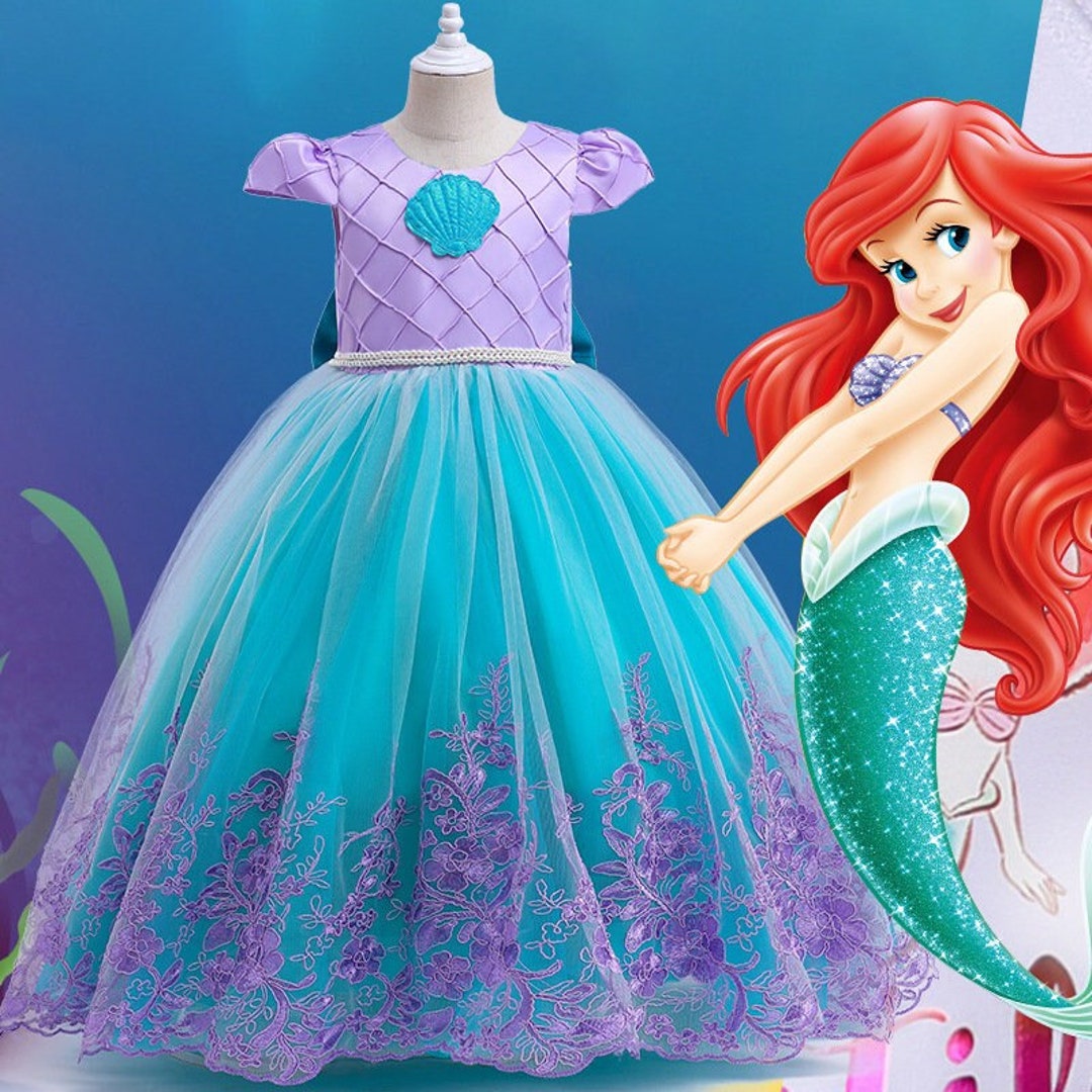 Embroidery Mermaid Costume,disney Princess Dress,little Mermaid ...