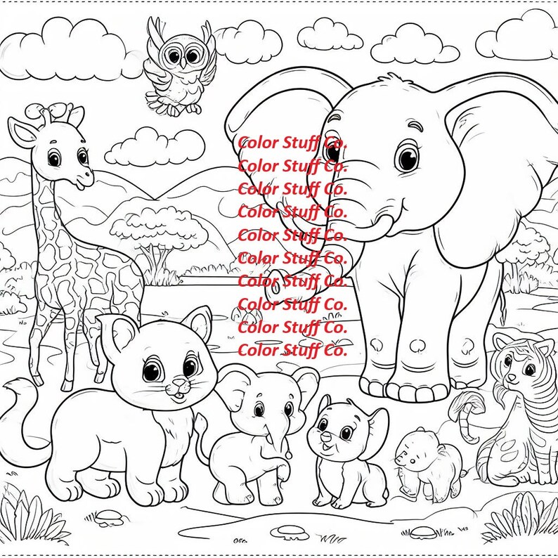 Animals N' Stuff Digital/printable Coloring Book - Etsy