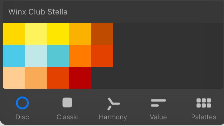 Procreate Palette Stella Winx Club inspired Color Scheme - Etsy