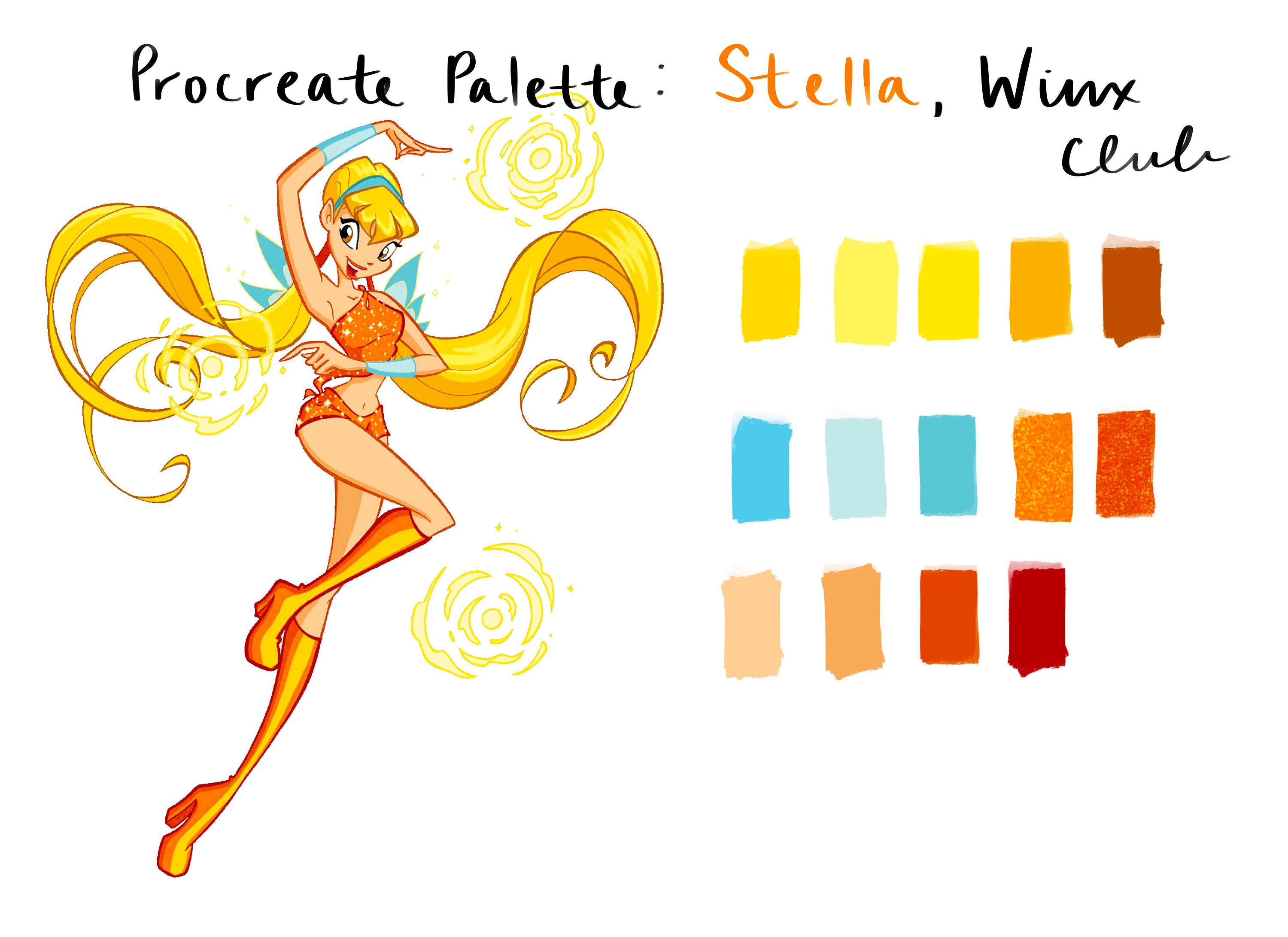 Procreate Palette Stella Winx Club inspired Color Scheme - Etsy Australia