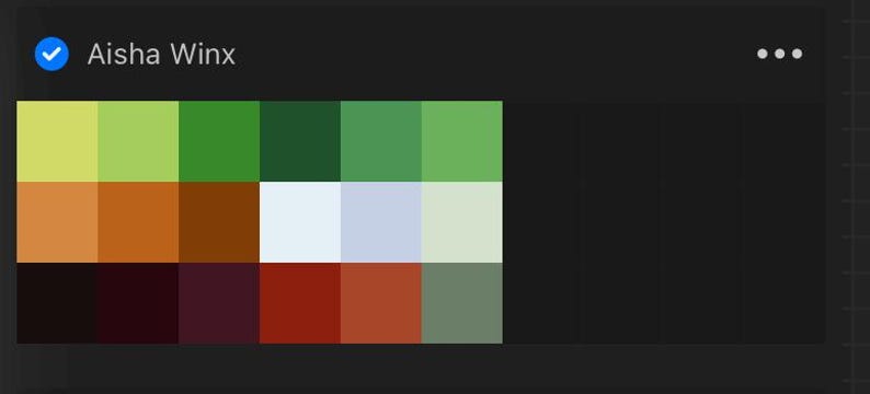 Procreate Palette Aisha Winx Club (inspired Color Scheme) - Etsy
