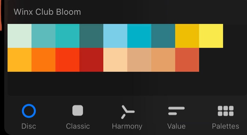 Procreate Palette Bloom Winx Club inspired Color Scheme - Etsy