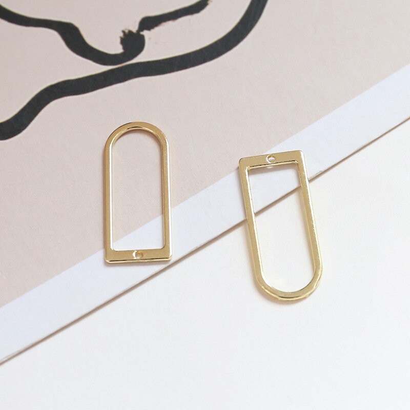 Gold Plated Open Back Bezels: Triangle Charms DIY Kit - Etsy