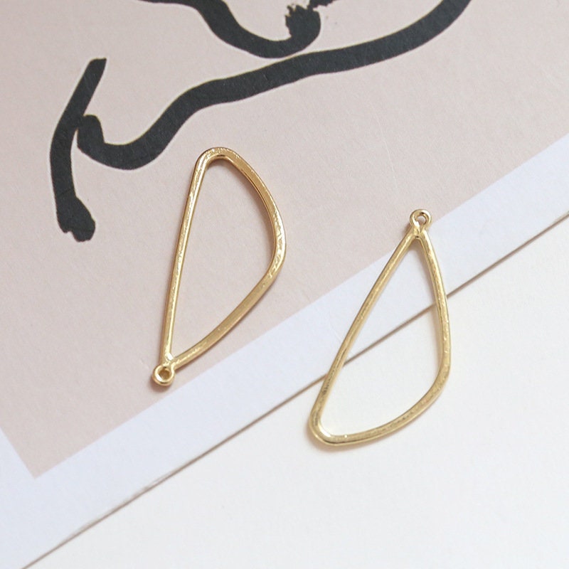 Gold Plated Open Back Bezels: Triangle Charms DIY Kit - Etsy