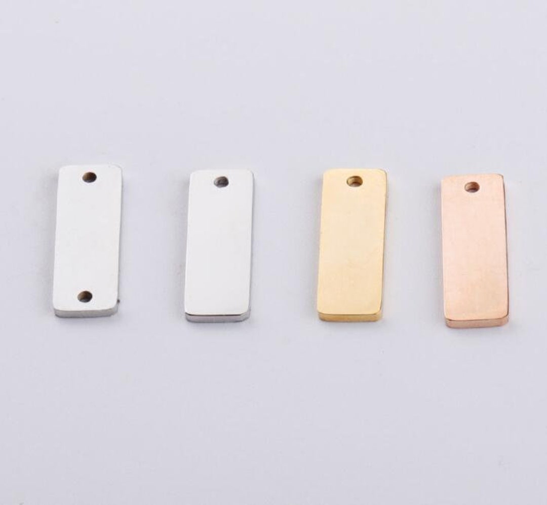 Stainless Steel Rectangle Tags, Custom Engraved Brand Logo, Engravable ...