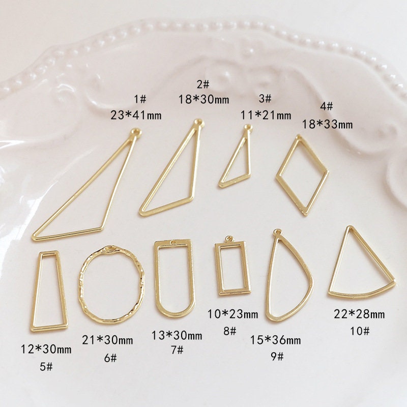 Gold Plated Open Back Bezels: Triangle Charms DIY Kit - Etsy