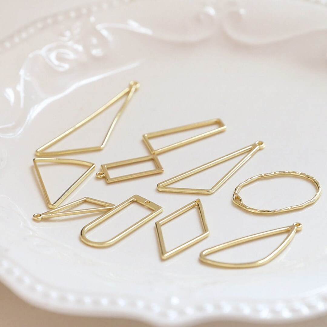 Gold Plated Open Back Bezels: Triangle Charms DIY Kit - Etsy