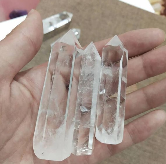Natural Clear Quartz Crystal Point Tower Polished Quartz | Etsy