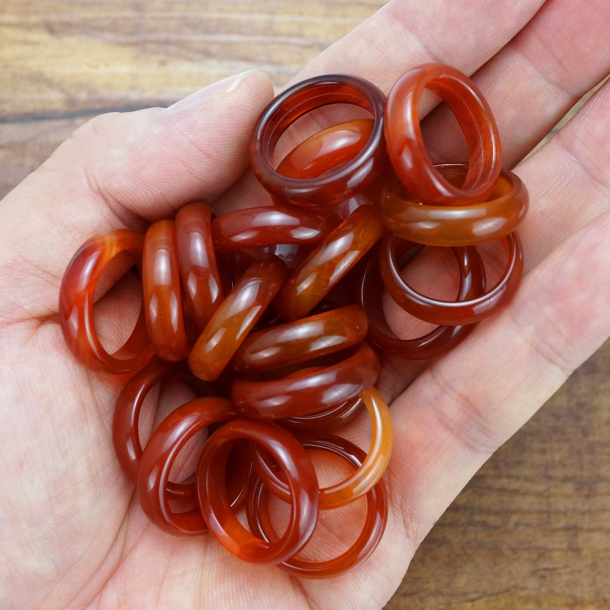 Thicker Carnelian Ring for Men Thinner Ring for Women Red | Etsy