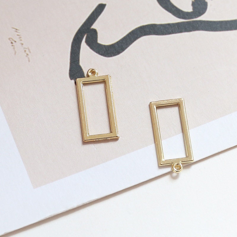Gold Plated Open Back Bezels: Triangle Charms DIY Kit - Etsy