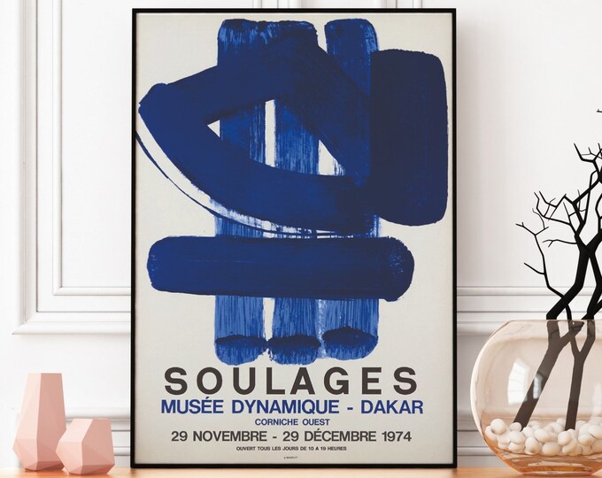 Soulages Vintage Exhibition Poster, Exhibition Print, Art Poster - Etsy