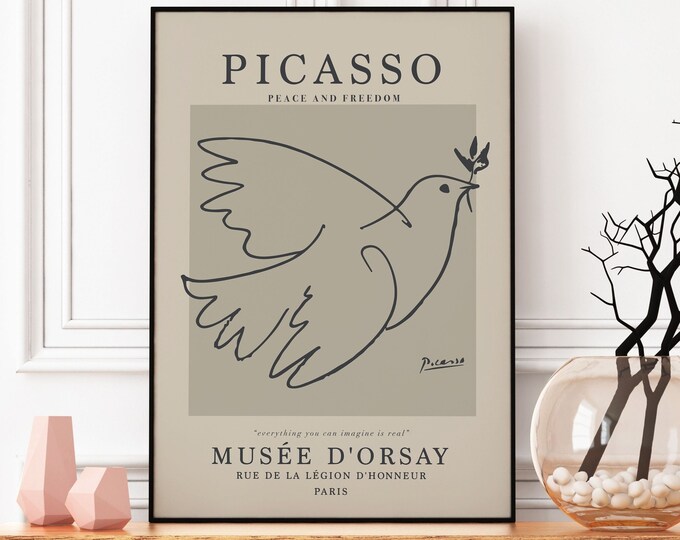 Picasso Poster , Picasso Museum Print, Pablo Picasso Exhibition Poster ...