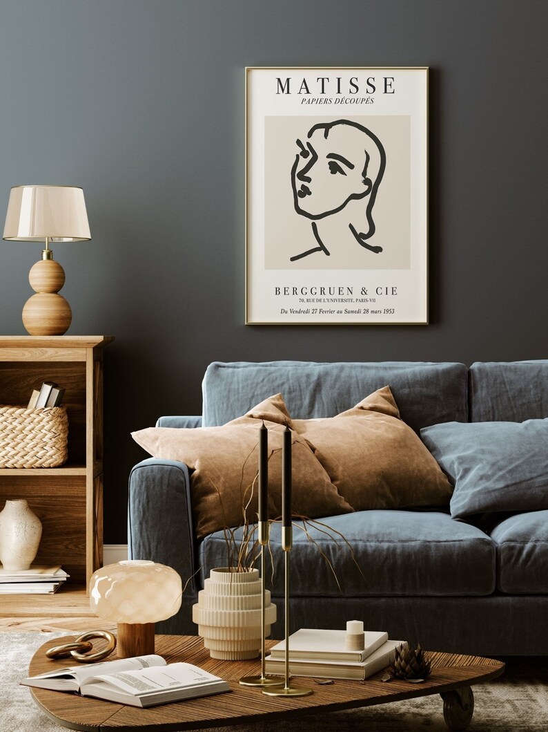 Henri Matisse Poster One Line Drawing Matisse Girl Print | Etsy