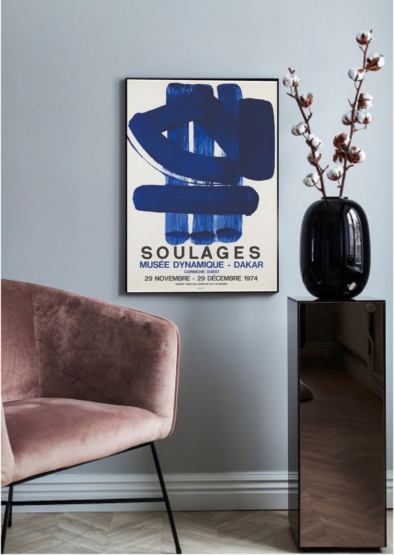 Soulages Vintage Exhibition Poster Exhibition Print Art - Etsy