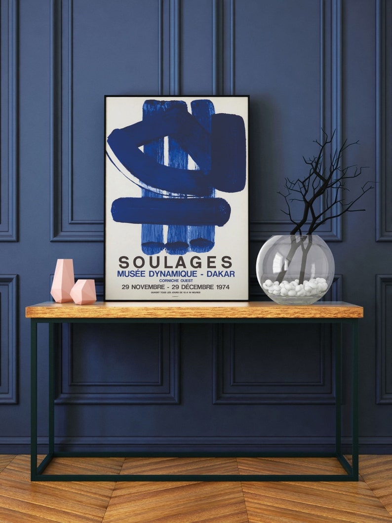 Soulages Vintage Exhibition Poster Exhibition Print Art - Etsy