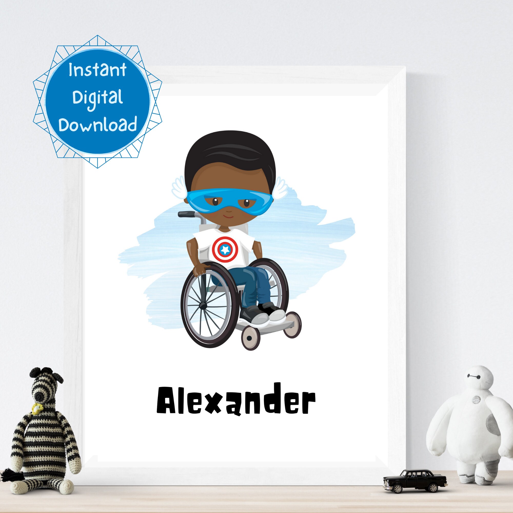 EDITABLE Superhero Boy in Wheelchair Digital Download Printable ...