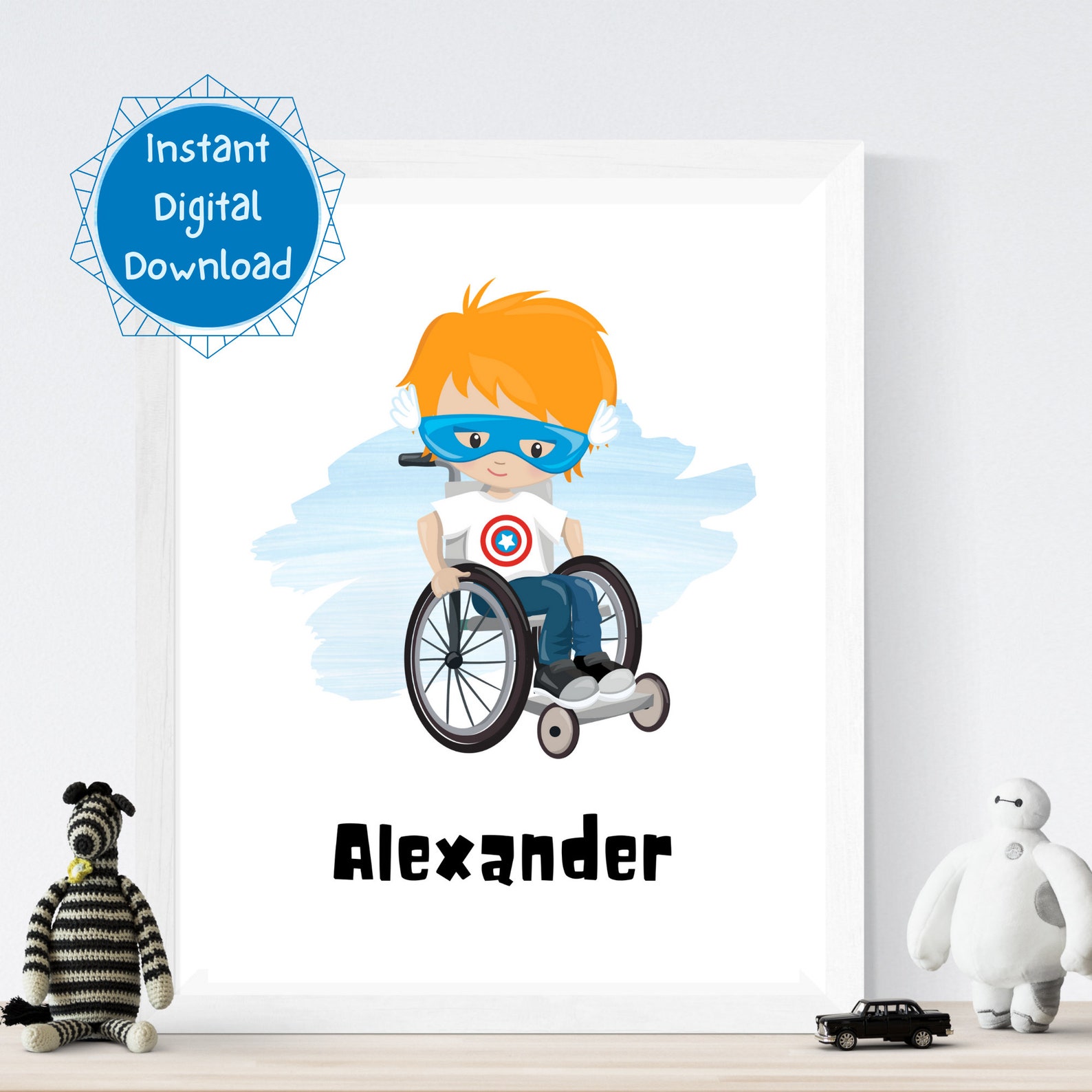 EDITABLE Superhero Boy in Wheelchair Digital Download Printable ...