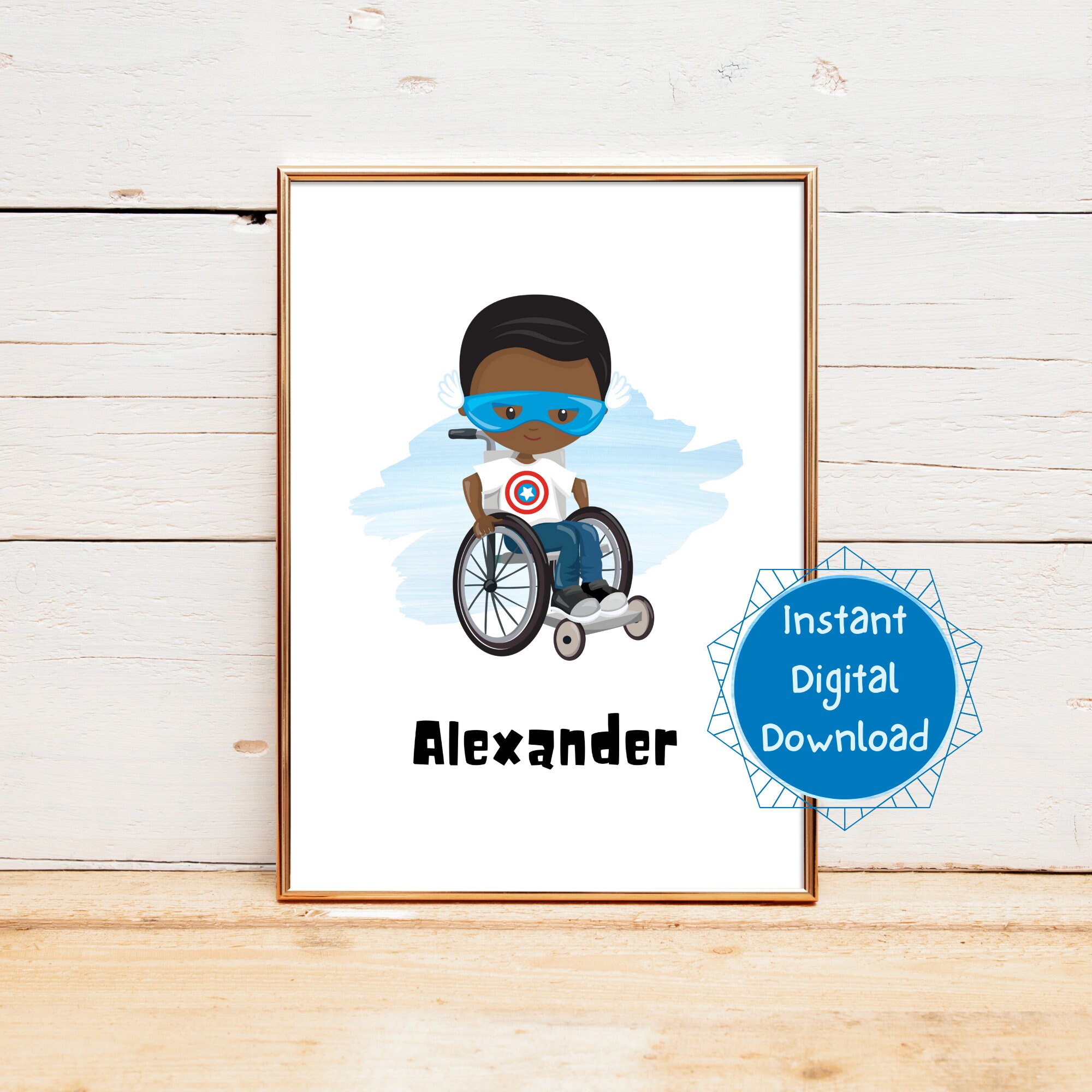 EDITABLE Superhero Boy in Wheelchair Digital Download Printable ...