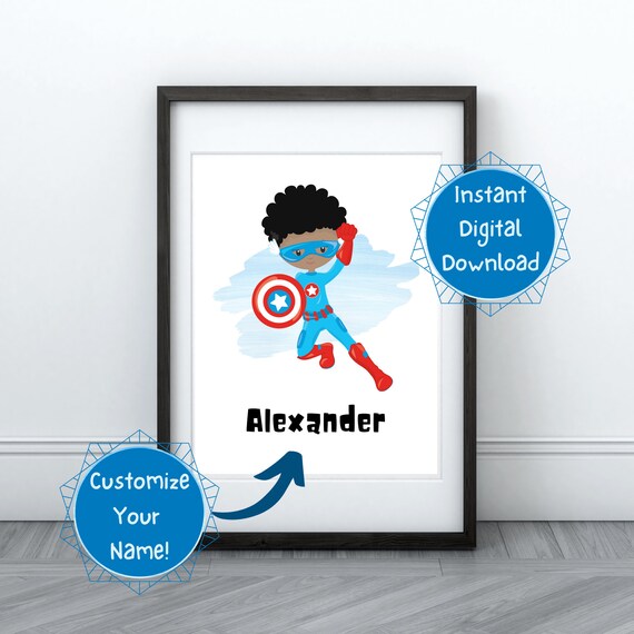 EDITABLE Superhero Boy Digital Download Printable Customizable | Etsy