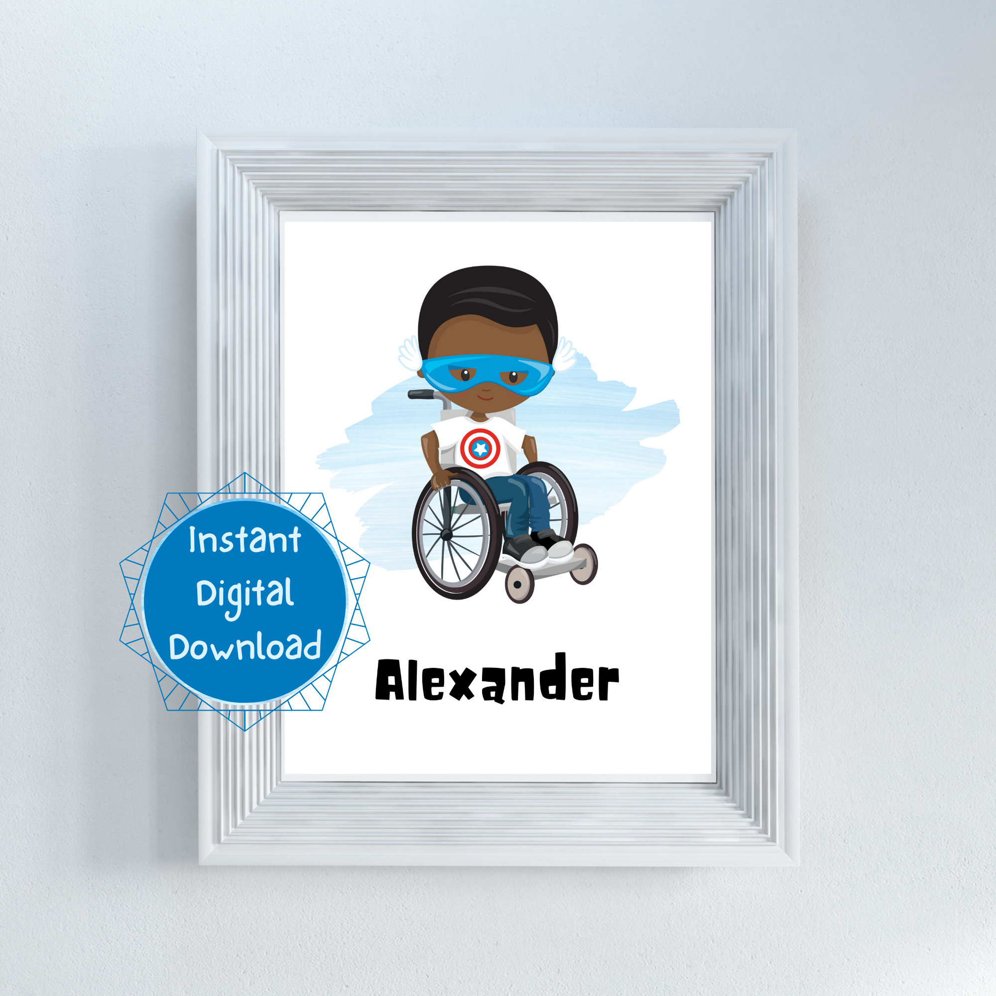 EDITABLE Superhero Boy in Wheelchair Digital Download Printable ...