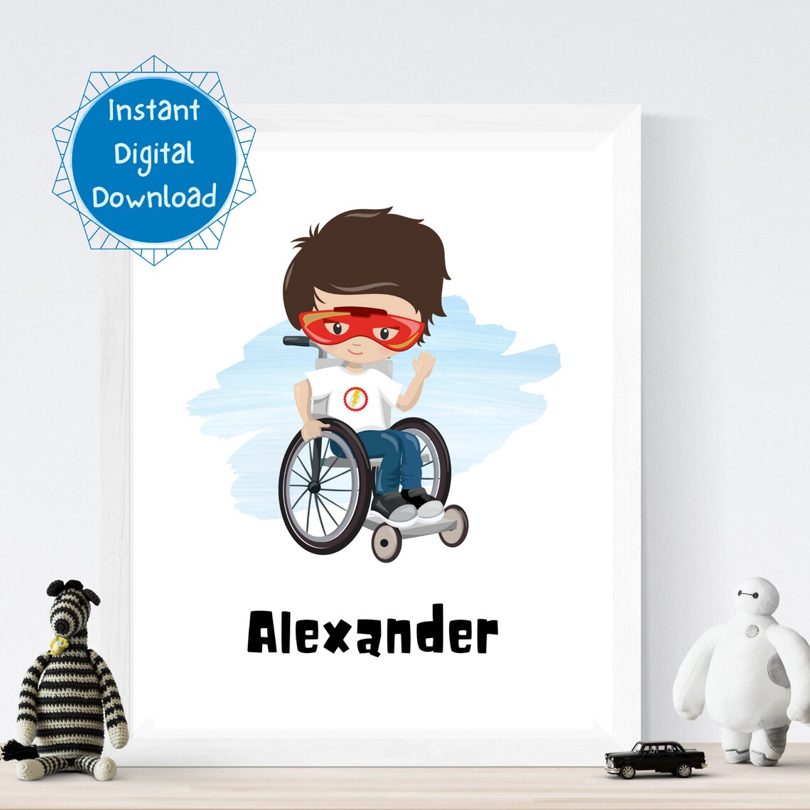 EDITABLE Superhero Boy in Wheelchair Digital Download Printable ...