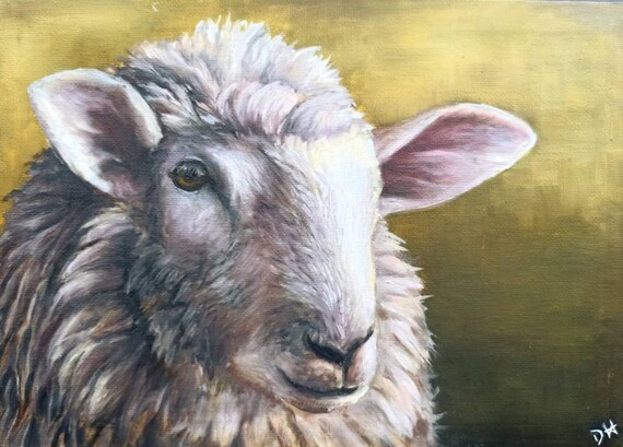 Hello Ewe. Original Oil Painting of an Irish Sheep on - Etsy