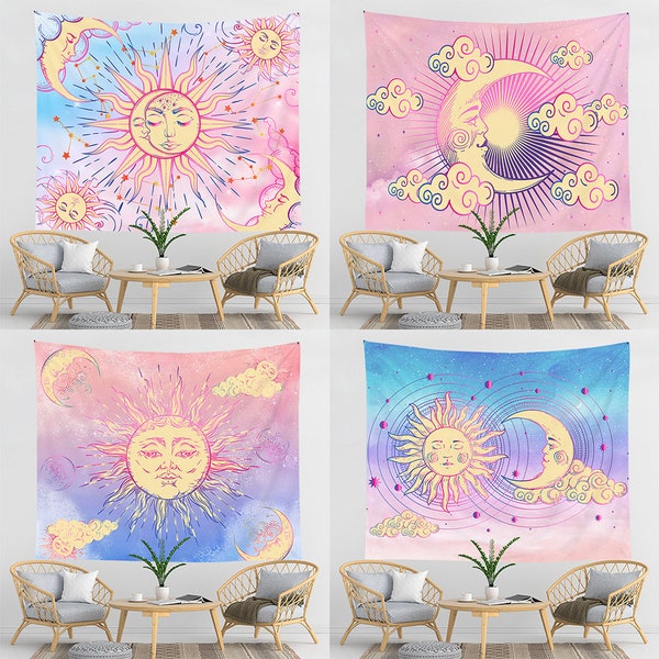 Sun Moon Tapestry - Etsy UK
