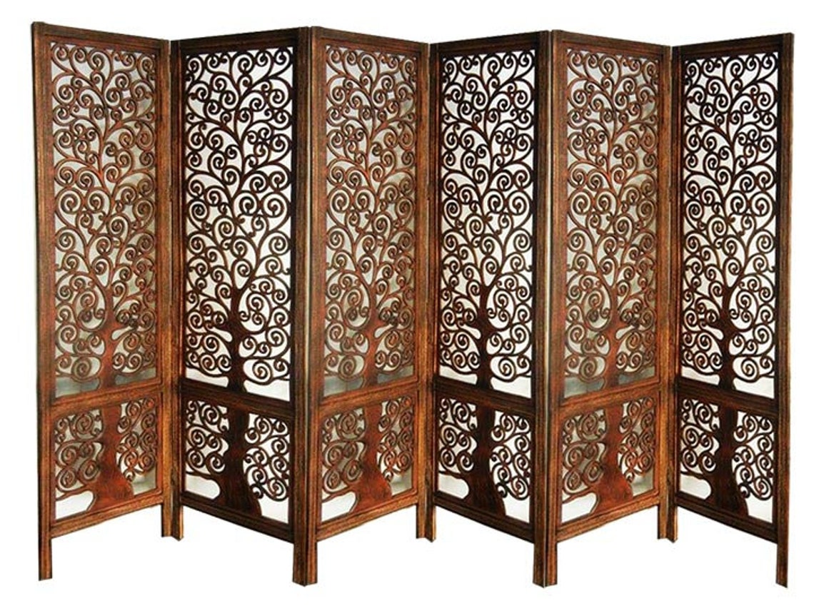 Brown Wooden Tree Design Room Partition Room Divider - Etsy