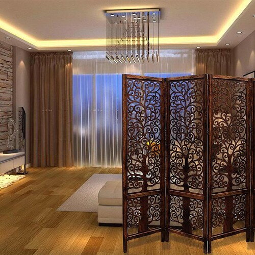 Brown Wooden Tree Design Room Partition Room Divider | Etsy