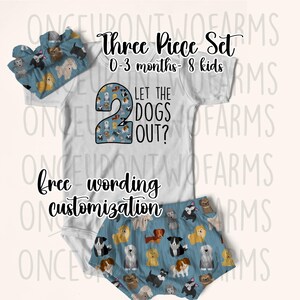 Two Let the Dogs Out Dog Second Birthday Party Theme Dog Baby Outfit ...
