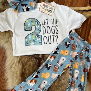 Two Let the Dogs Out Dog Second Birthday Party Theme Dog Baby Outfit ...