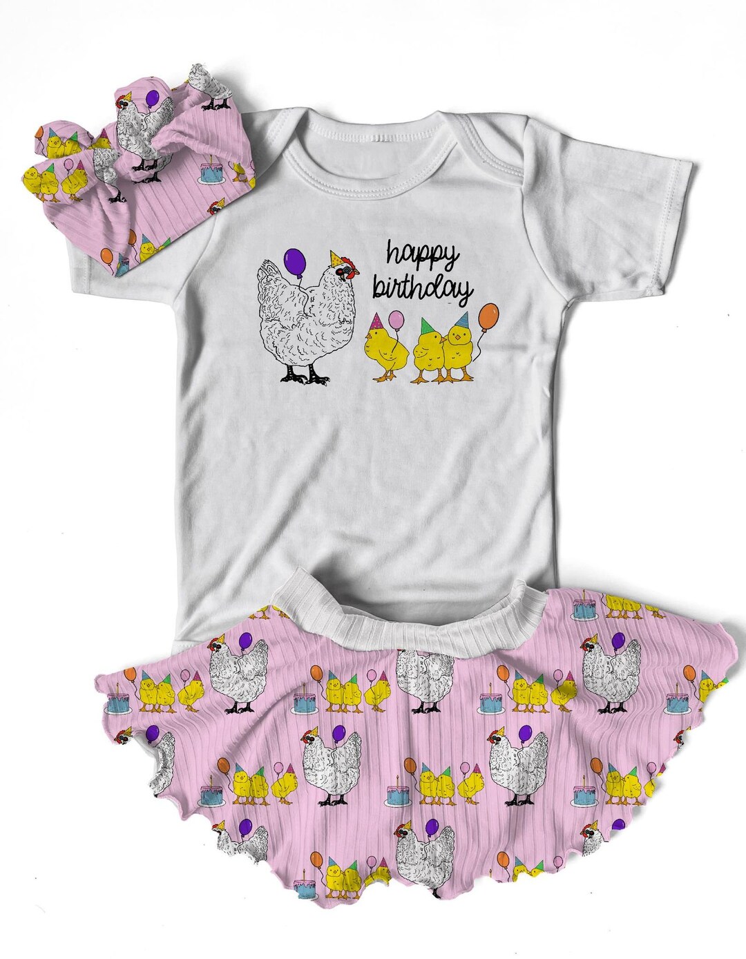 Lets Party Baby Outfit, Toddler Birthday Outfit, Chicken Birthday ...