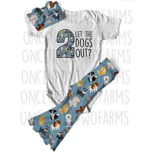 Two Let the Dogs Out Dog Second Birthday Party Theme Dog Baby Outfit ...
