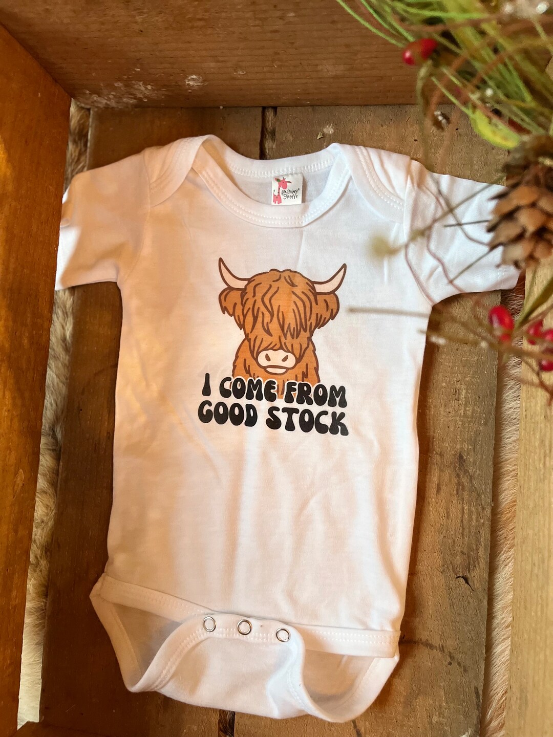 Good Stock Highland Cow Bodysuit, Cow Lover T-shirt, Baby Boy or Girl Clothes, Funny Gift for ...