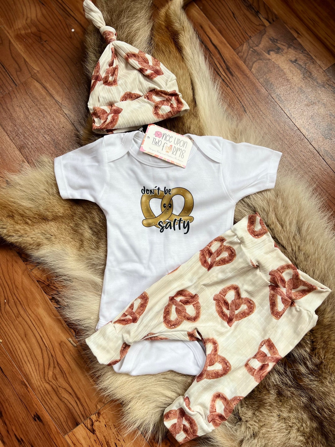 Don't Be Salty Baby Set/ Pretzel Baby Clothes/ Pretzel Clothing ...