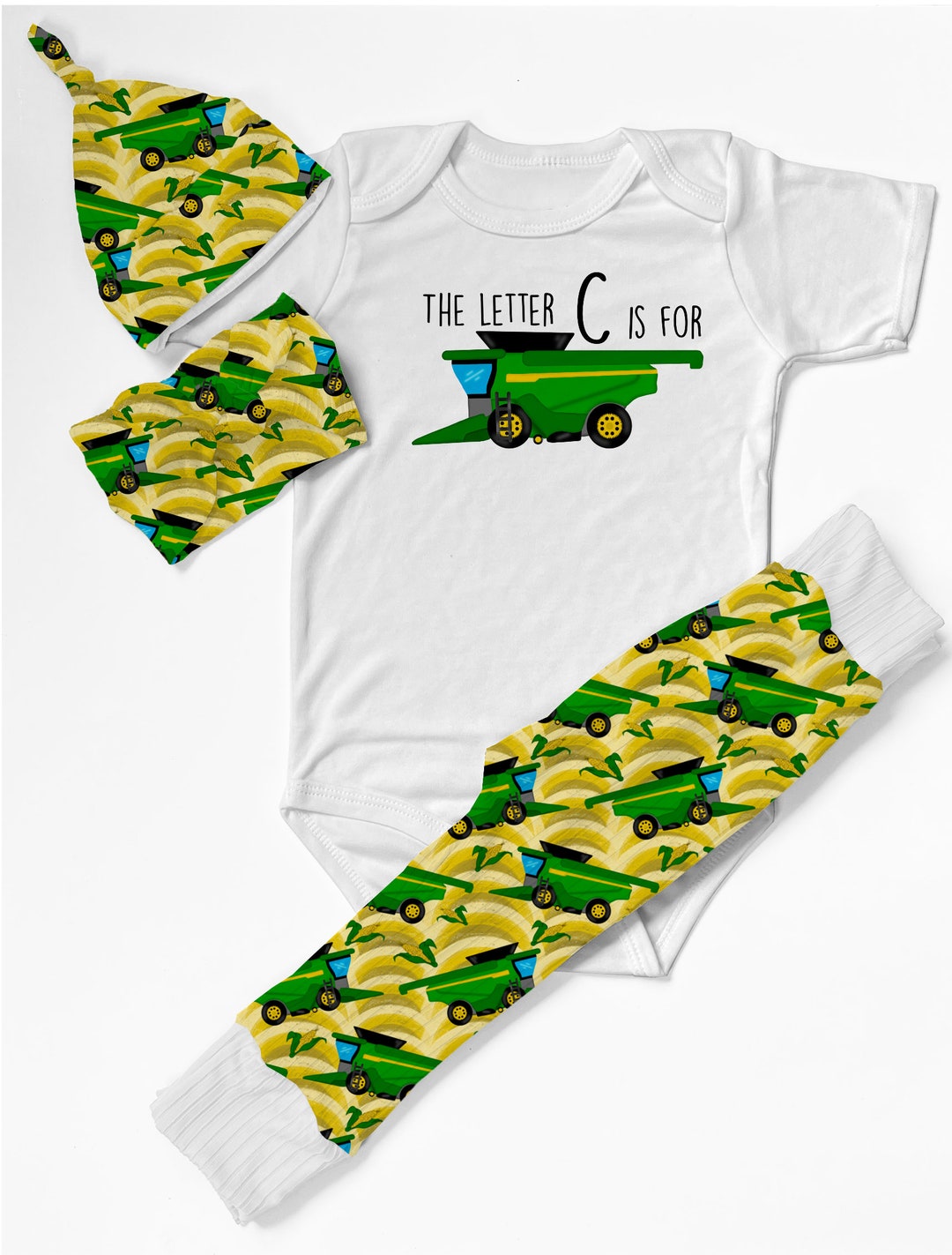 C is for Combine Tractor Tractor Baby Set Farm Baby Shower - Etsy