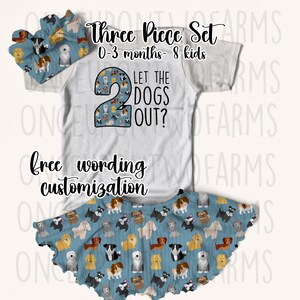 Two Let the Dogs Out Dog Second Birthday Party Theme Dog Baby Outfit ...