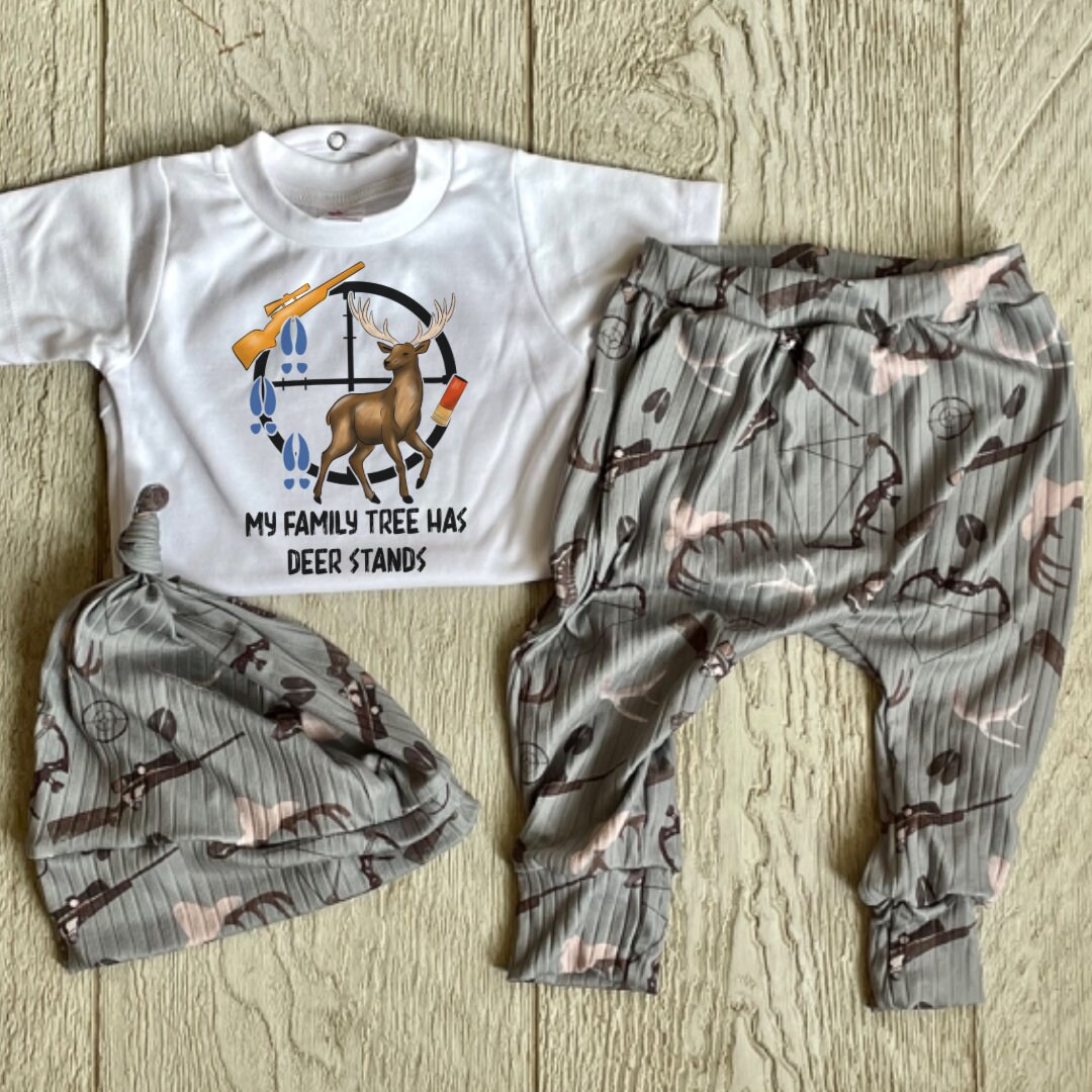 Deer Stand Baby Hunting Baby Boy Outfit/ Deer Baby Pants/ Daddys ...