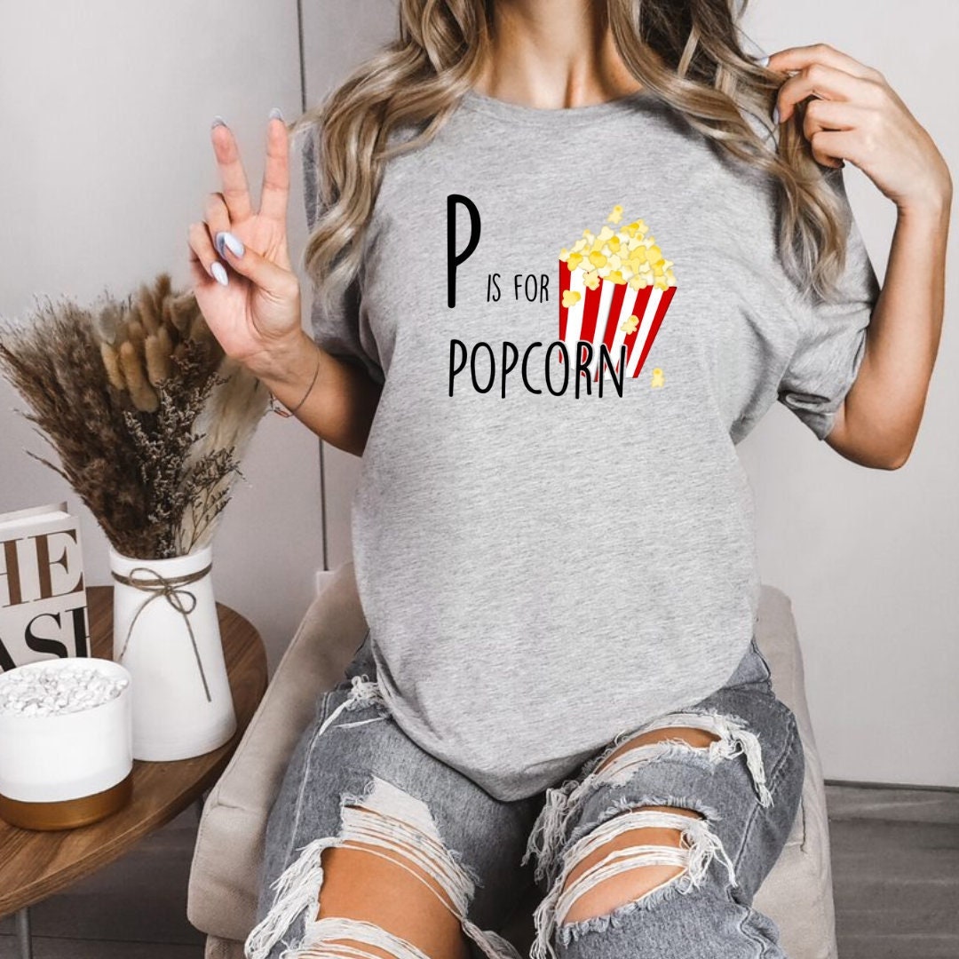 P is for Popcorn Shirt, Movie Theater Birthday Shirt, Popcorn Shirt ...