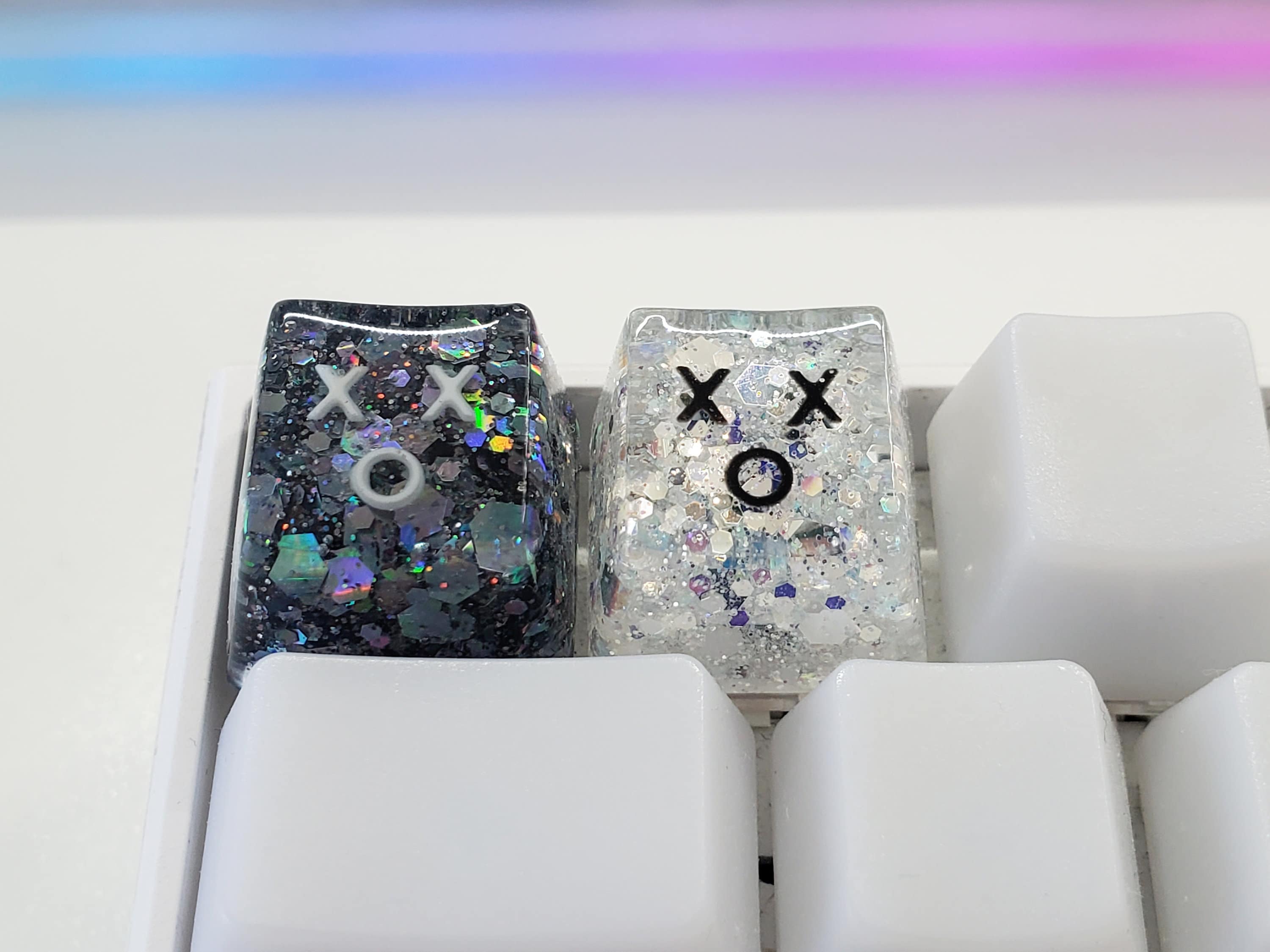 Holographic XOX Emoji Glitter Keycaps OEM R1 Cherry MX Switches ...