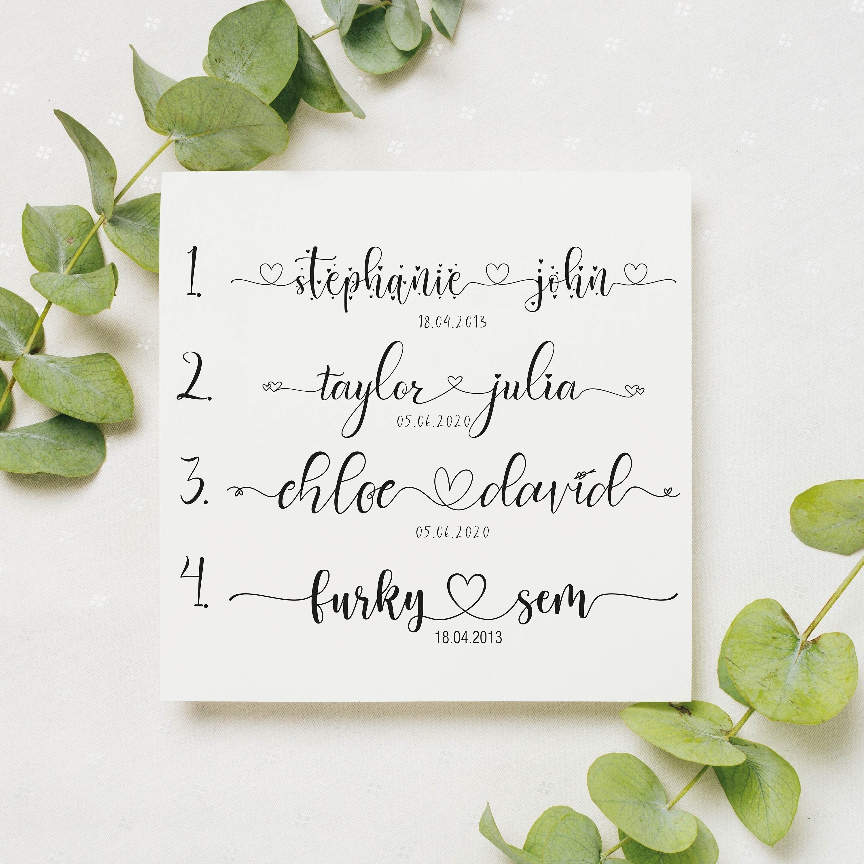 Valentines Day Gift, Custom Couple Names Print, Personalised Couples ...